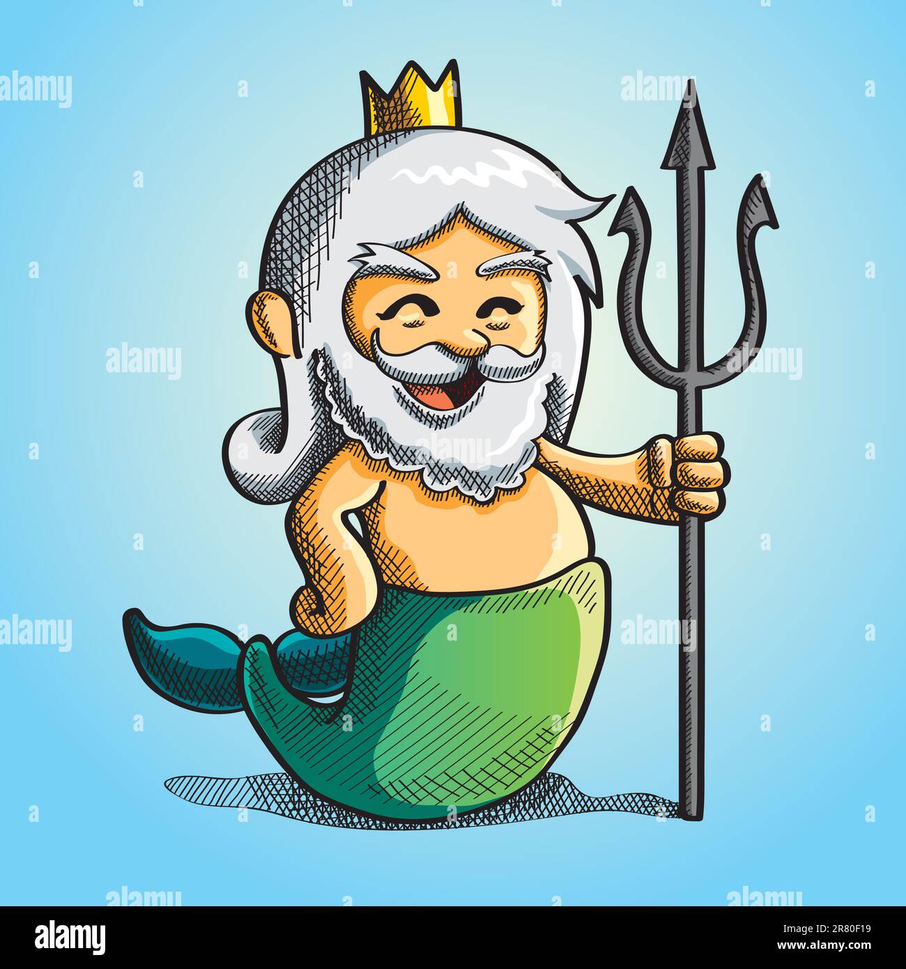Poseidon illustration hi-res stock photography and images - Alamy