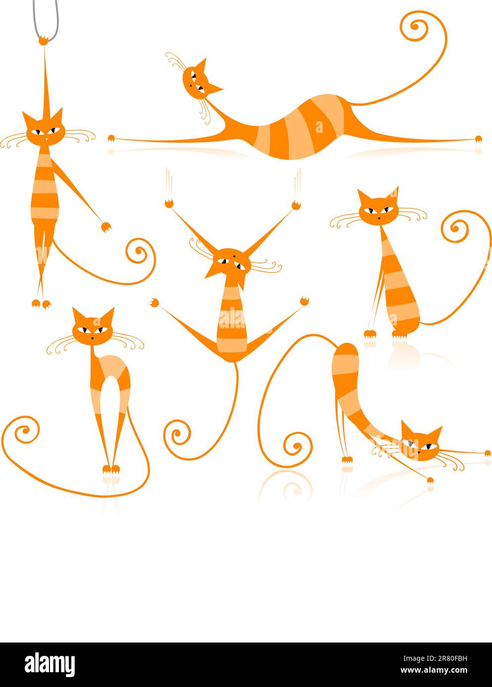Domestic orange cats Stock Vector Images - Alamy