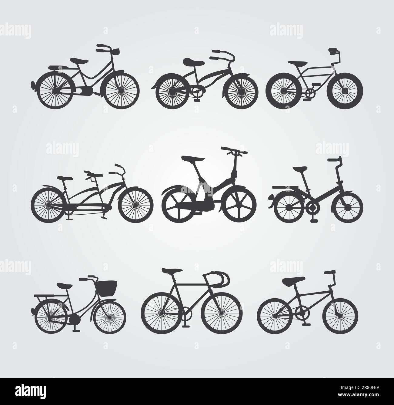 Set of Bicycle Vector Silhouettes Stock Vector Image & Art - Alamy