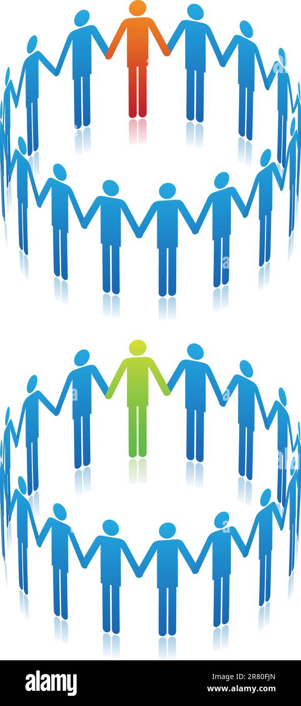 teamwork concept, people in circle, vector background Stock Vector ...