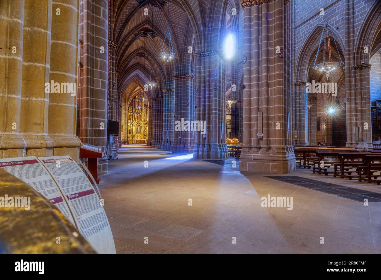 Ornate interior of the Catholic Catedral de Santa Maria la Real, 15th ...