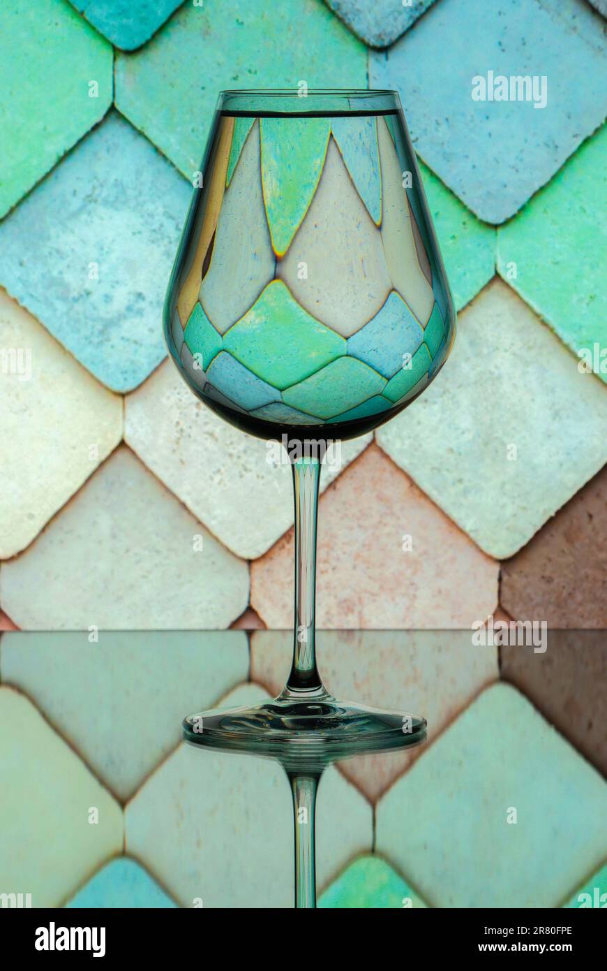 A glass of water faces a beautiful background Stock Photo - Alamy