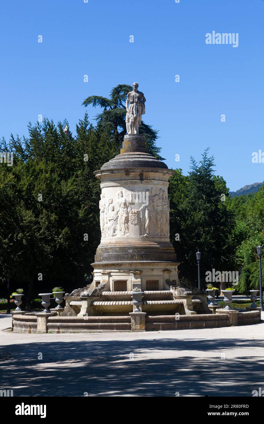 View of the Statue dedicated to the tenor Julian Gayarre in Pamplona ...