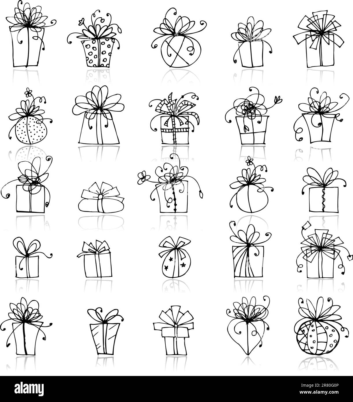 Abstract doodle gift box Stock Vector Images - Alamy