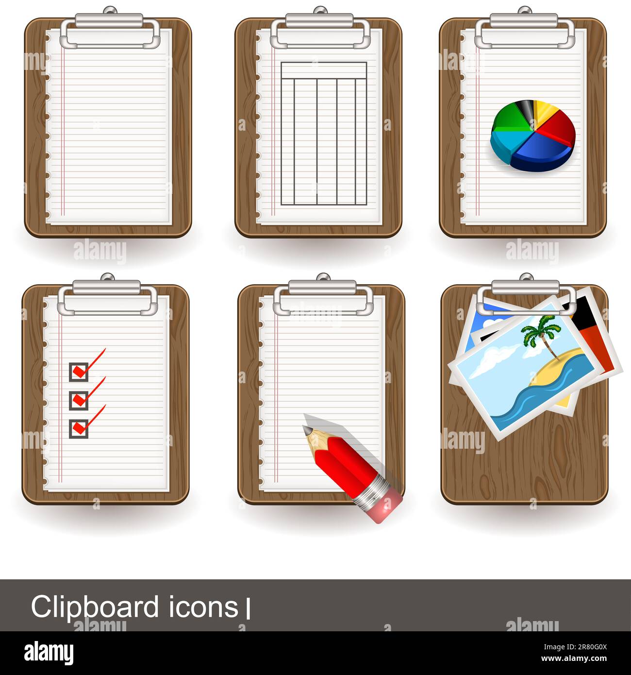 Collection of vector clipboard icon illustrations - part 1 Stock Vector ...