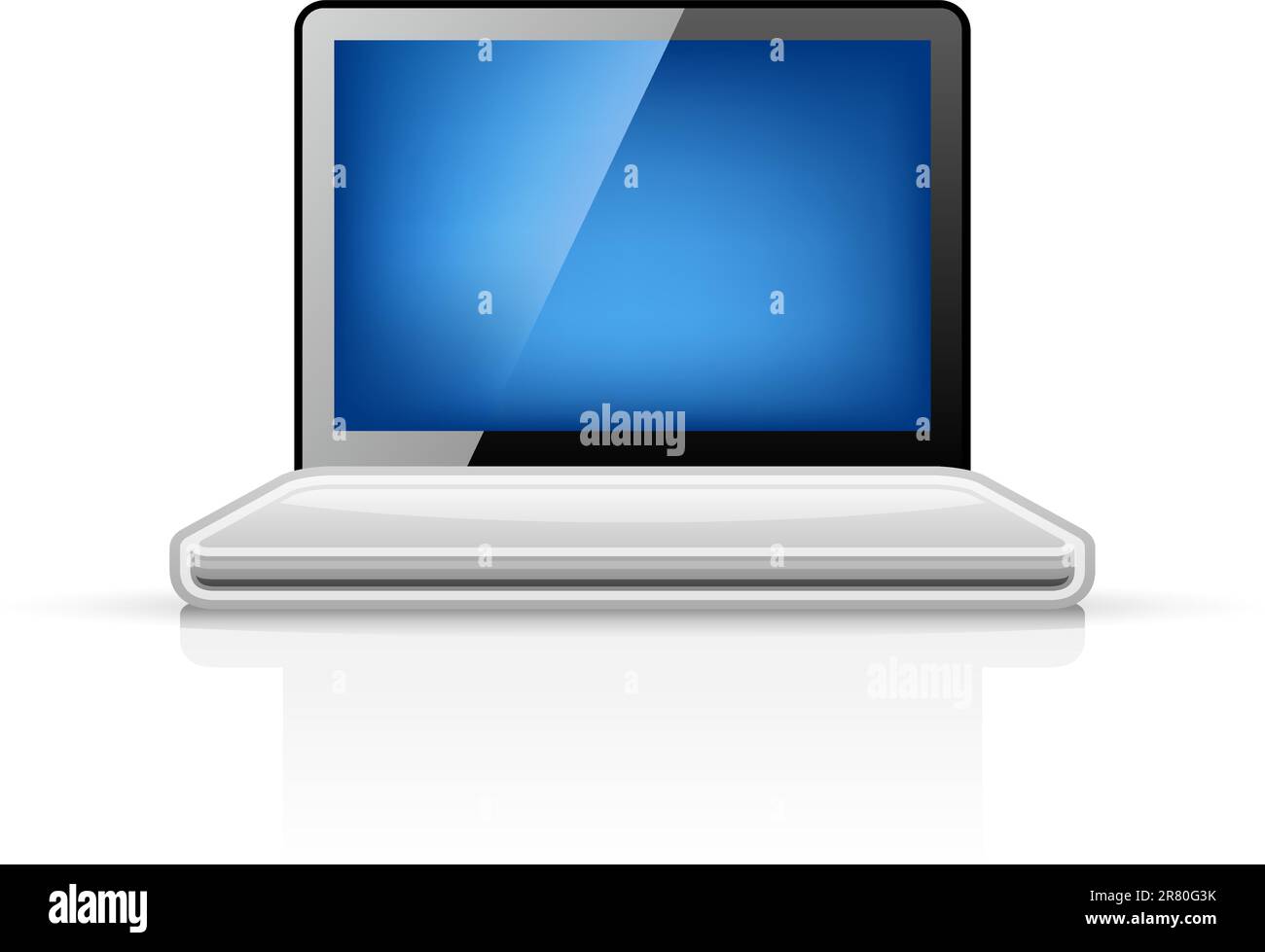Vector illustration of laptop on white background Stock Vector Image ...