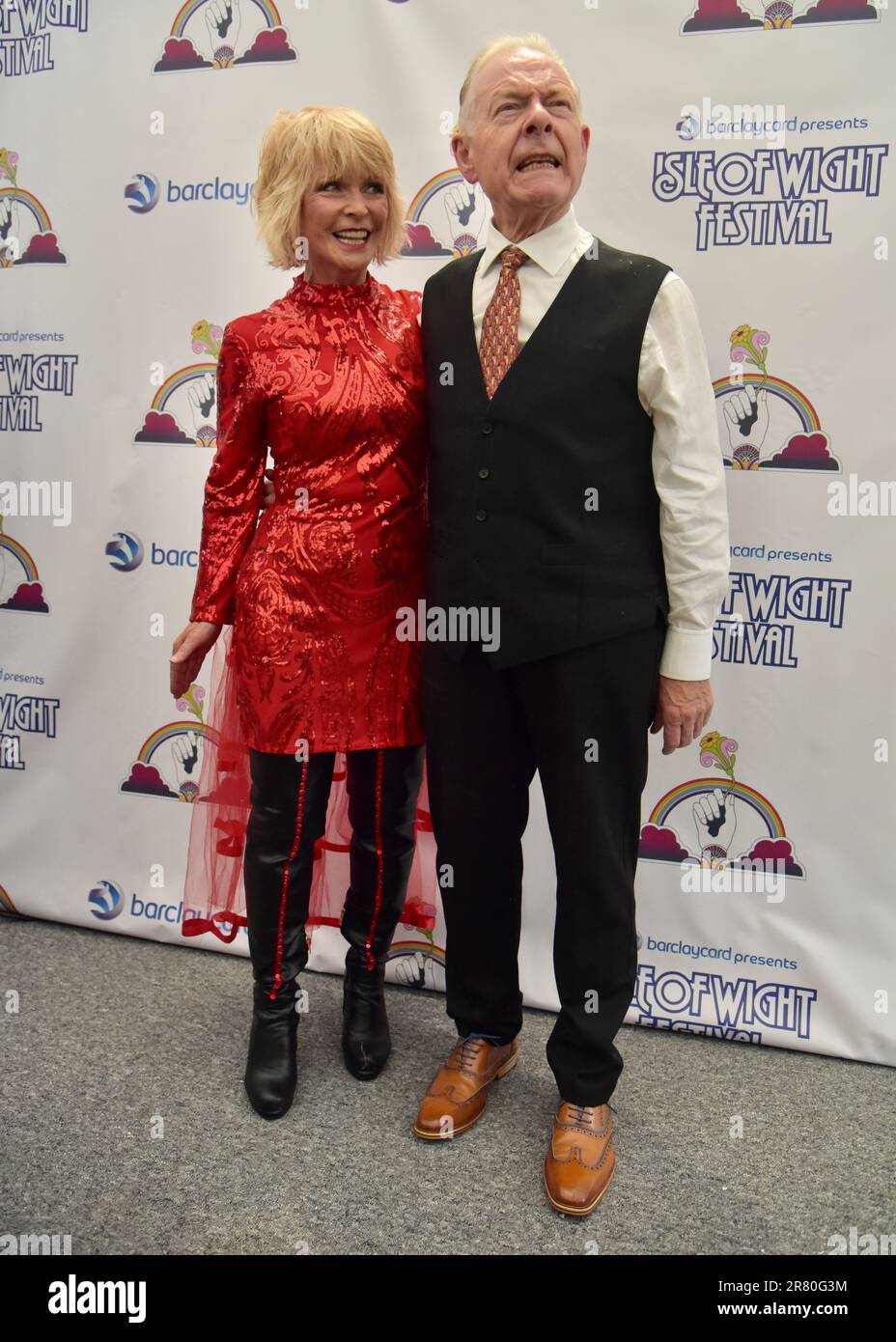 Toyah and Robert Fripp backstage at Isle of Wight festival Stock Photo ...