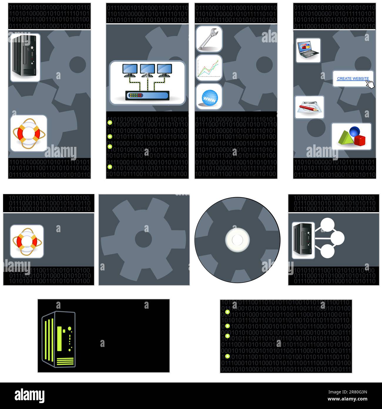 Information Technology (IT) stationary template - brochure design ...