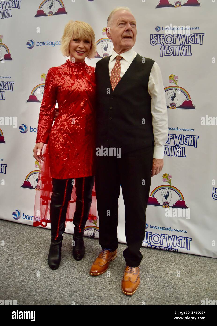 Toyah and Robert Fripp backstage at Isle of Wight festival Stock Photo ...