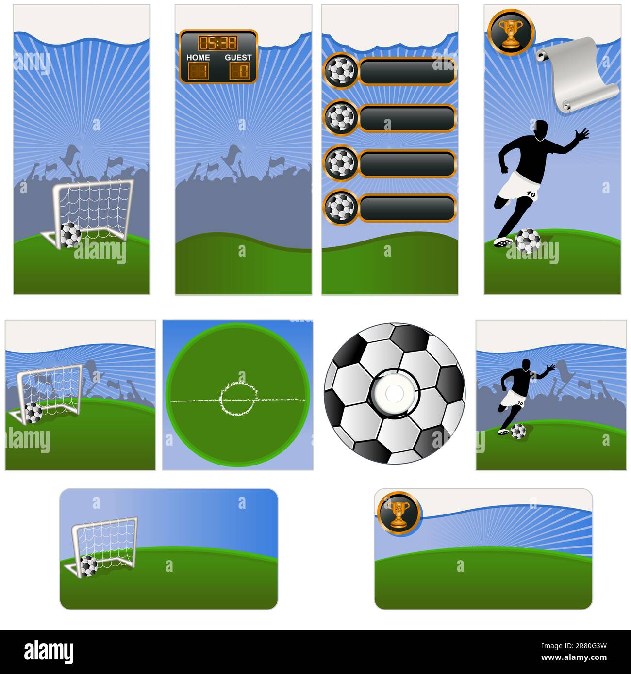 Soccer stationary template - brochure design, CD cover design and ...