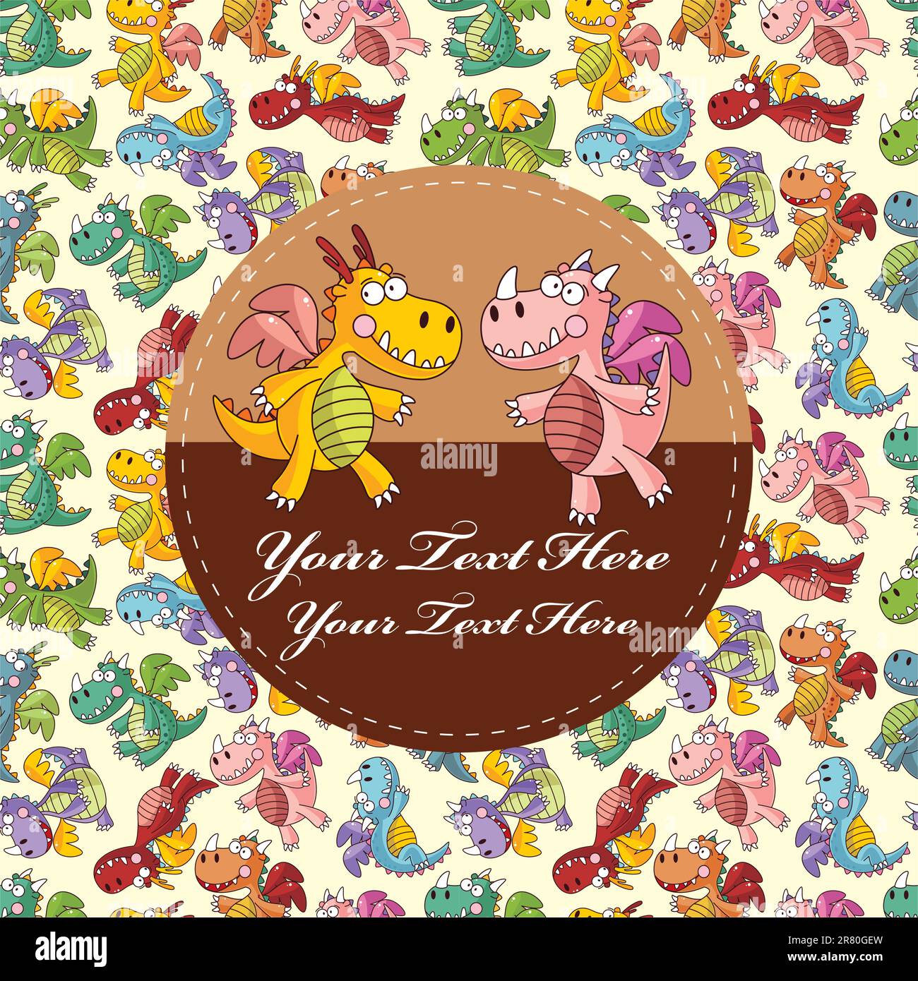 cartoon fire dragon card Stock Vector Image & Art - Alamy