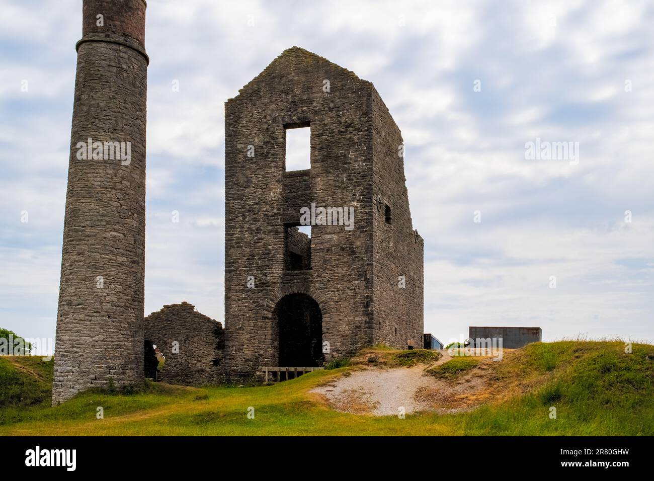 Old mine workings magpie lead mine in Derbyshire UK Stock Photo - Alamy