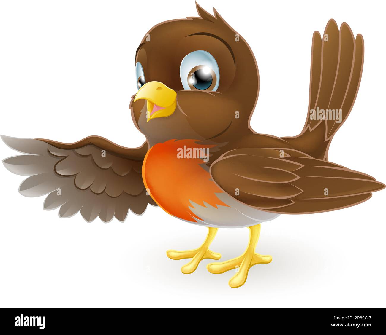 Happy european robin bird Cut Out Stock Images & Pictures - Alamy