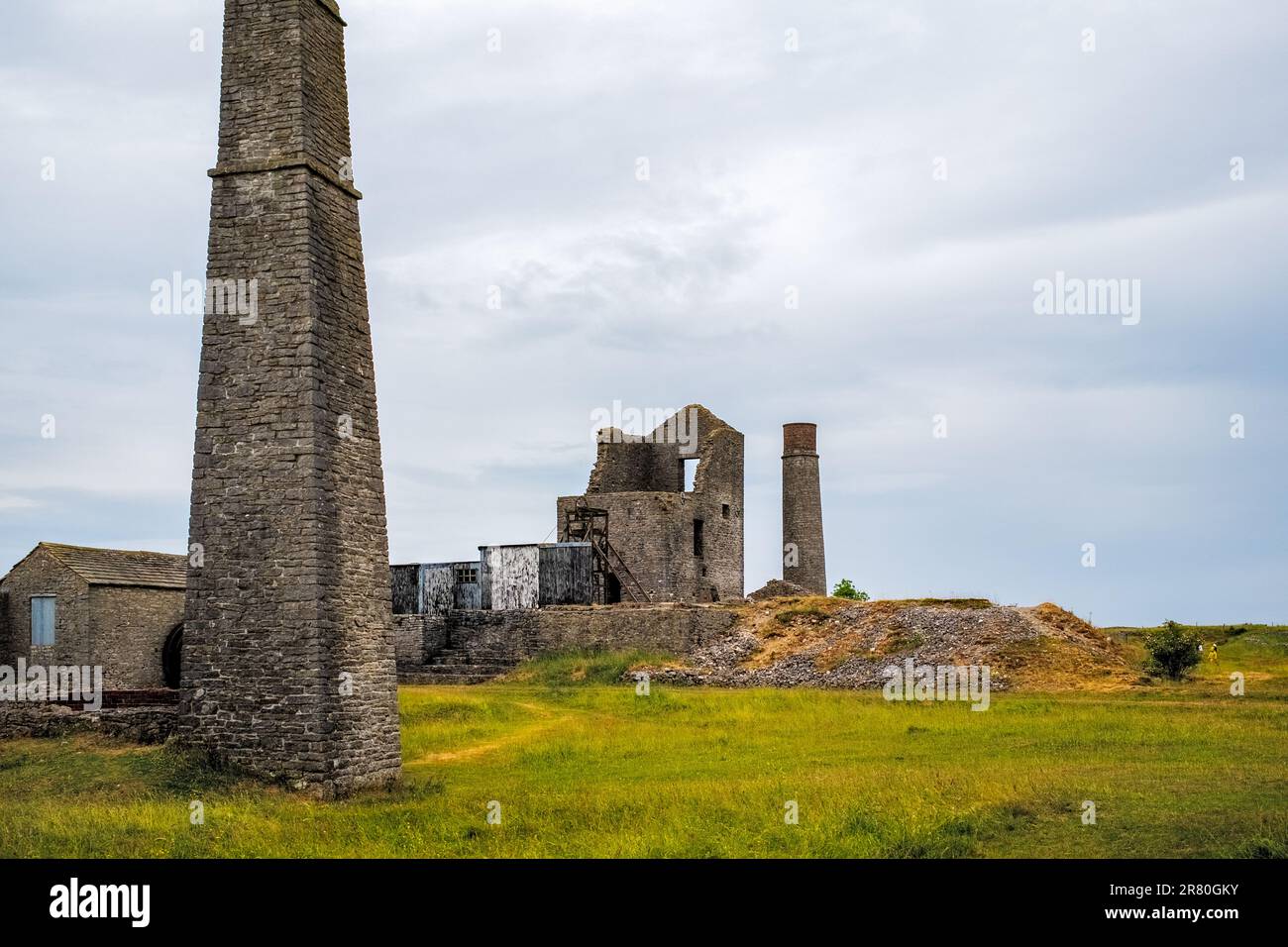 Old mine workings magpie lead mine in Derbyshire UK Stock Photo - Alamy