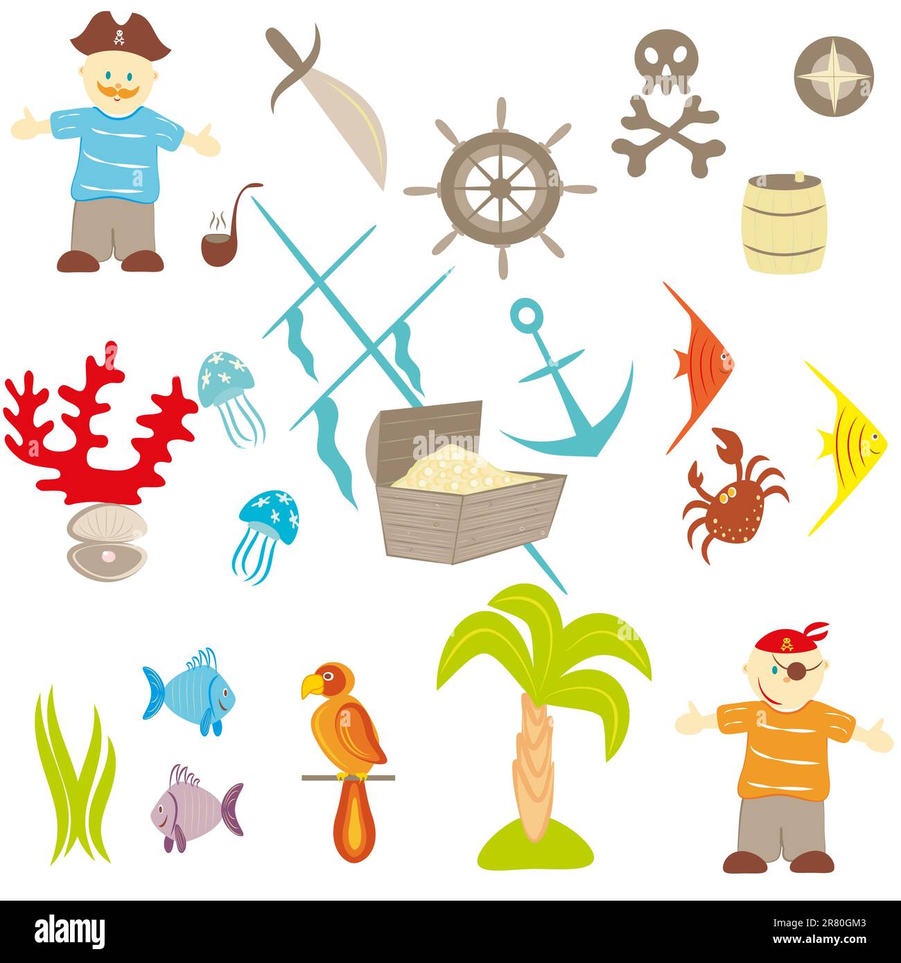Set of drawings on a theme pirates Stock Vector Image & Art - Alamy