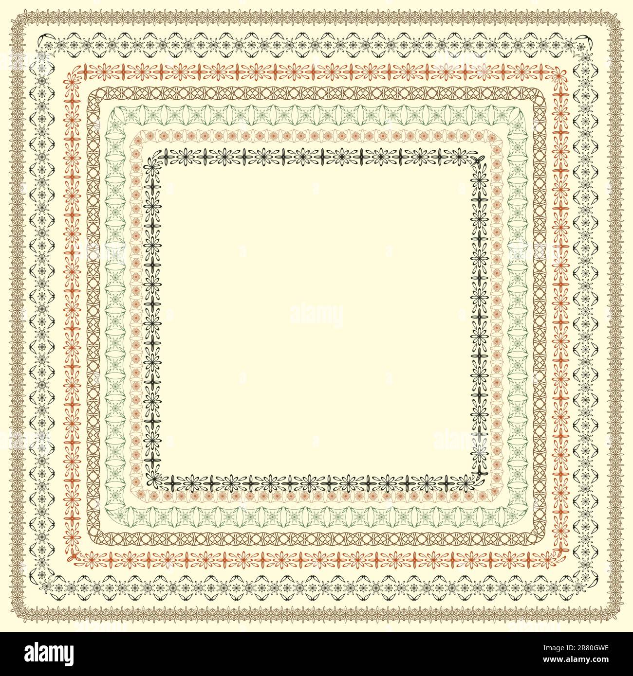 set vector frames, based on seamless borders, can be used separately ...