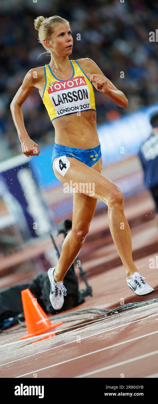 Maria Larsson participating in the 3000 Metres Steeplechase at the ...