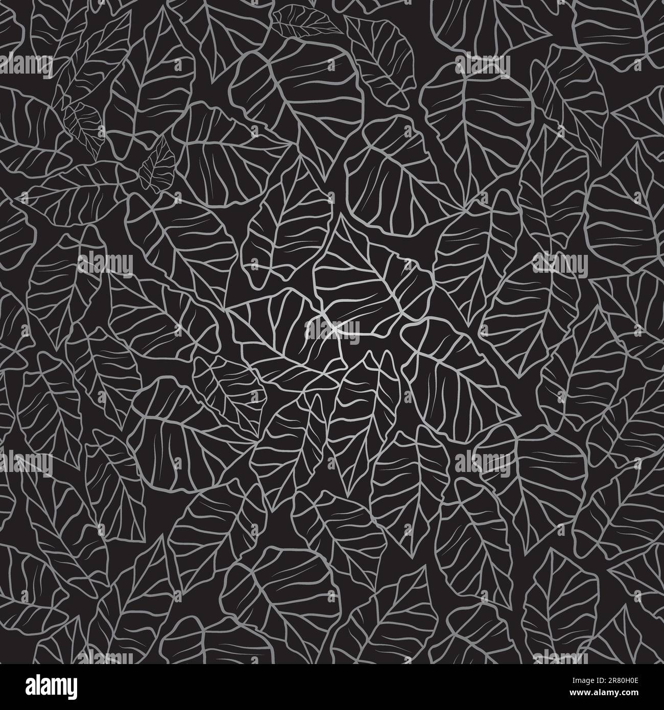 Black leaf vintage texture. Abstract pattern. Floral seamless ...