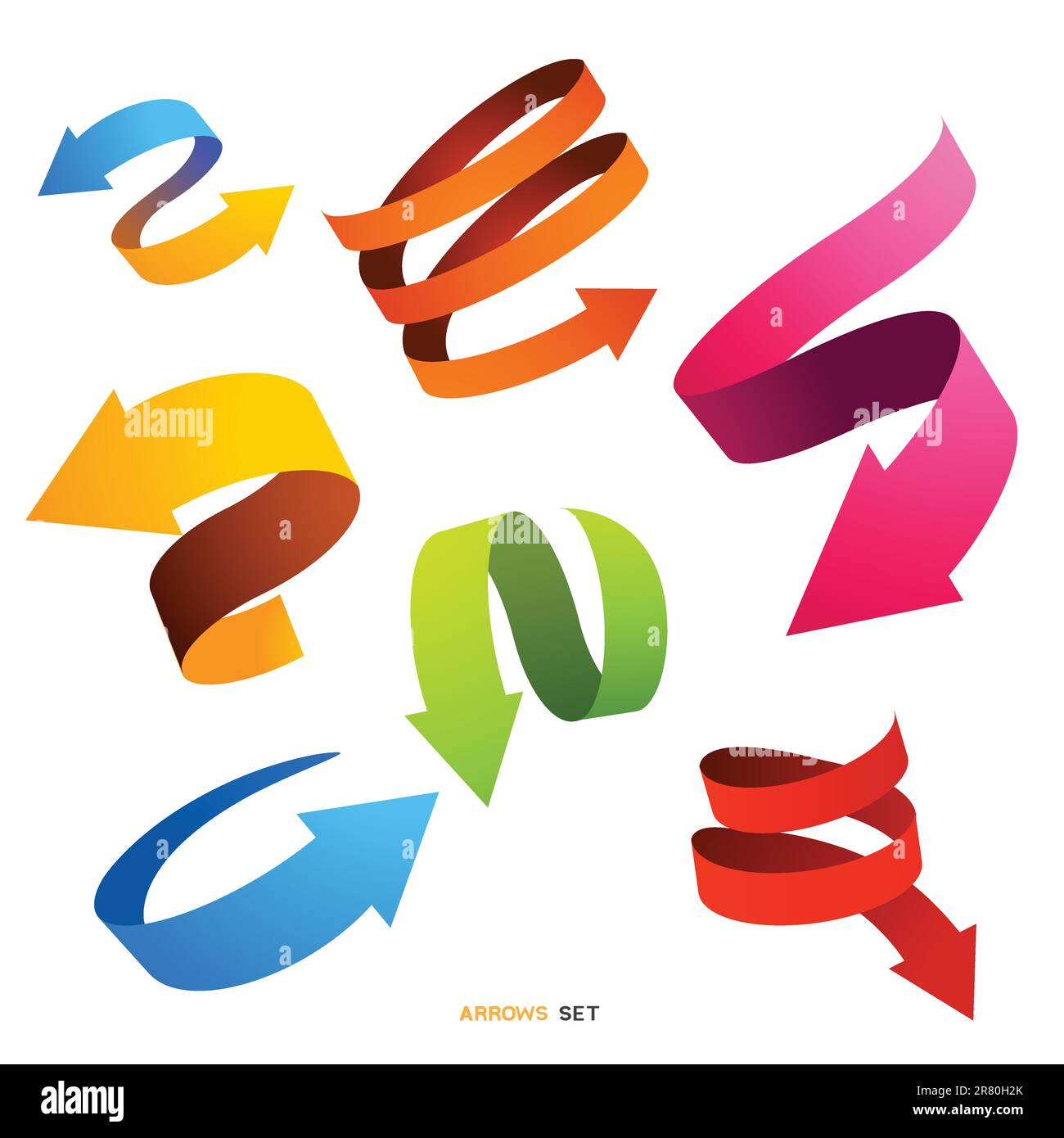 A Collection of curved arrows, vector designs Stock Vector Image & Art ...