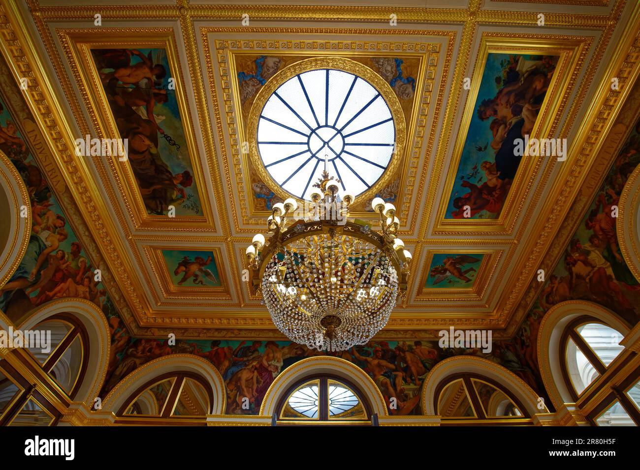 The ceiling in Bourbon palace , the seat of the French National ...