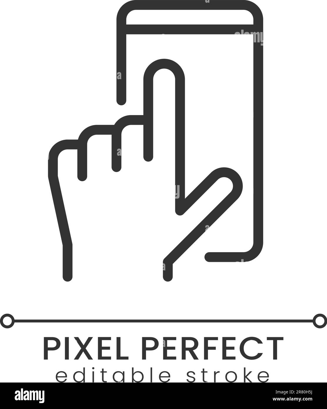 Mobile phone using pixel perfect linear icon Stock Vector Image & Art ...