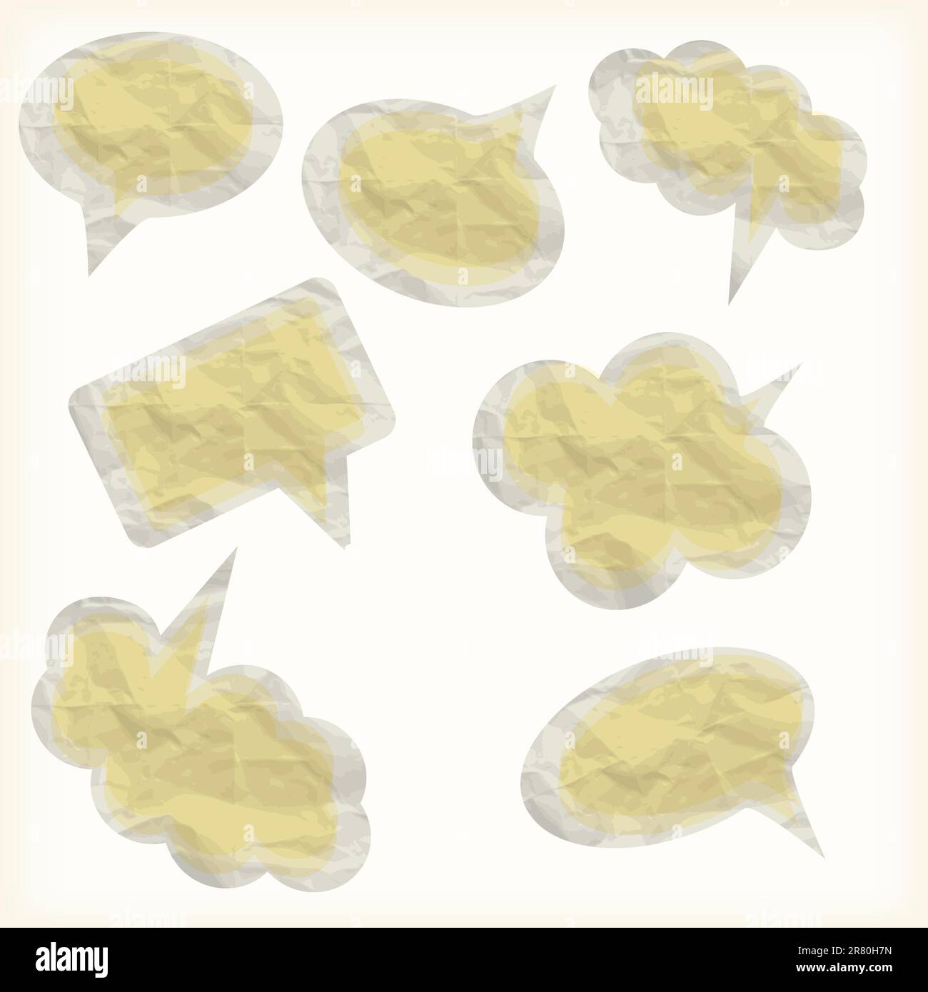 Crumpled yellow paper Stock Vector Images - Alamy