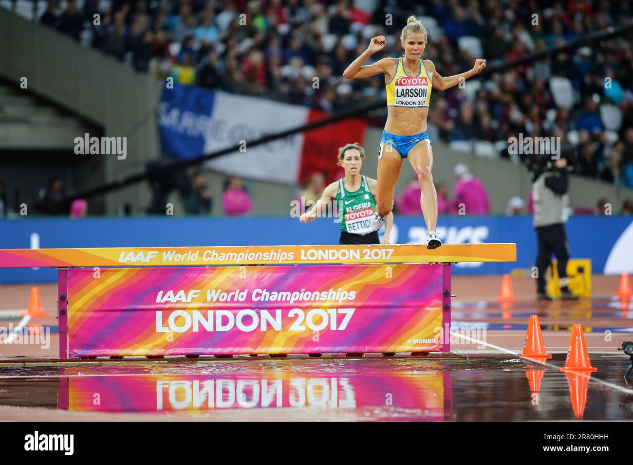 Maria Larsson participating in the 3000 Metres Steeplechase at the ...