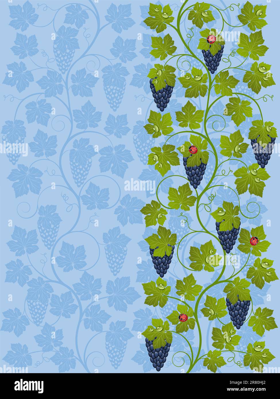 Floral background with a vine. Vector illustration Stock Vector Image ...