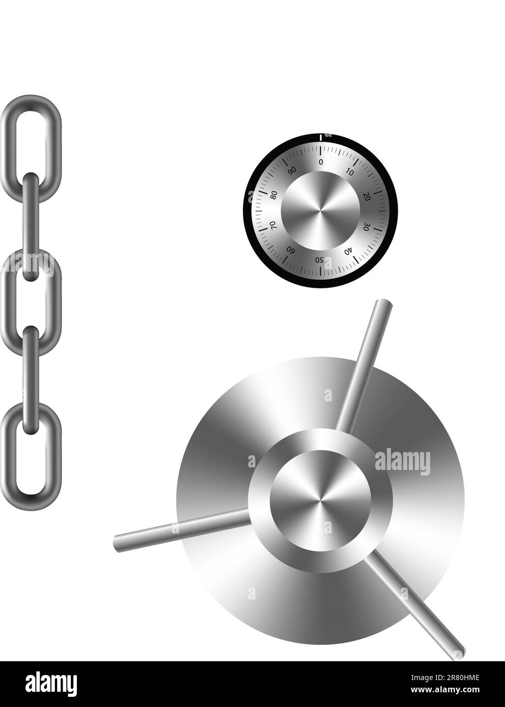 Elements of safe isolated on a white background. Vector illustration ...