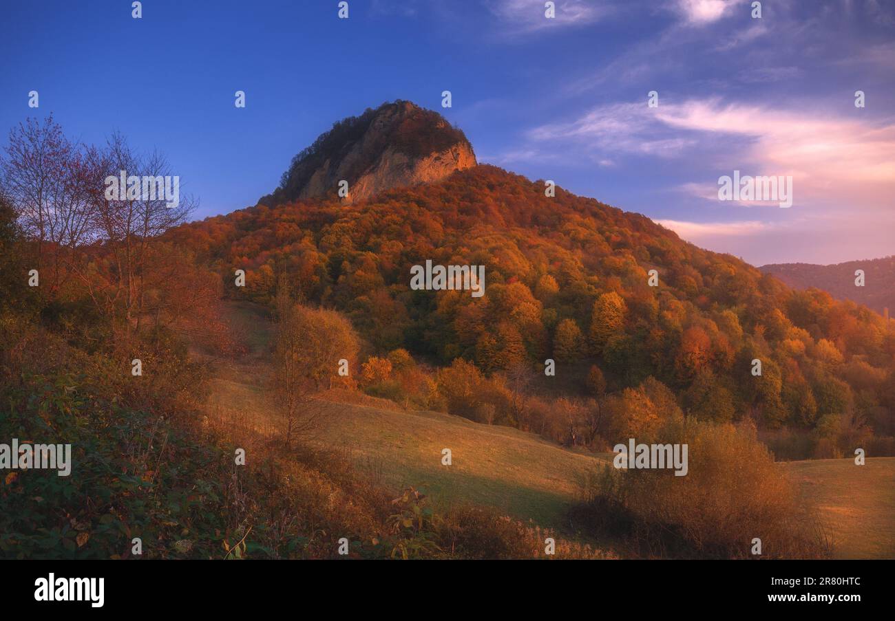 beautiful mountain autumn landscape with colorful forest Stock Photo ...