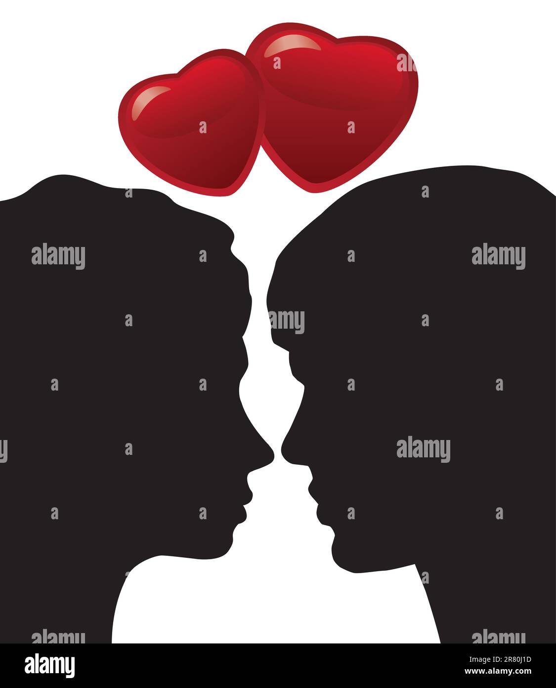vector romantic couple and red hearts Stock Vector Image & Art - Alamy