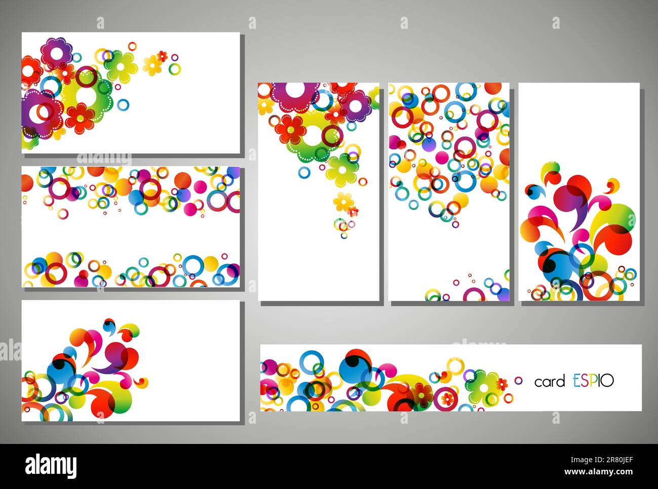 colorful business cards on white background Stock Vector Image & Art ...