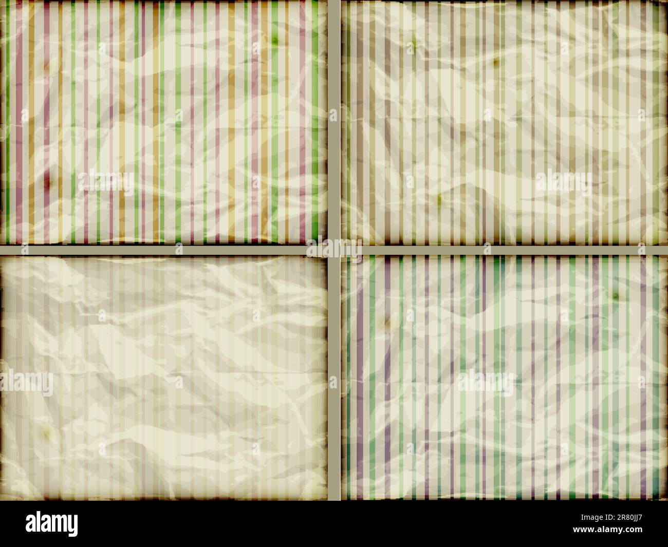 vector set: striped backgrounds on crumpled burning paper Stock Vector ...