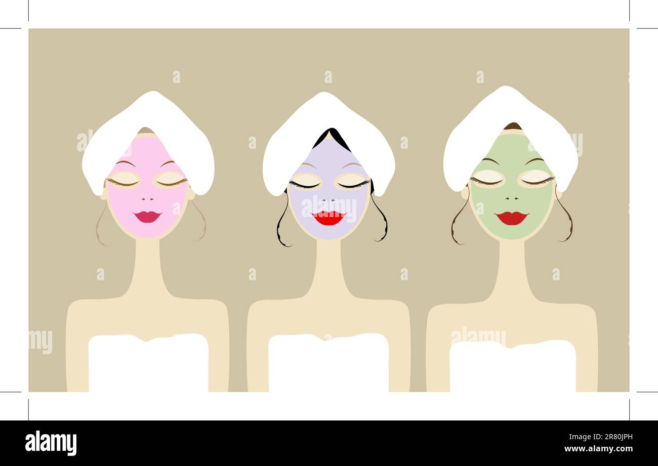 Women beauty mask Stock Vector Images - Alamy