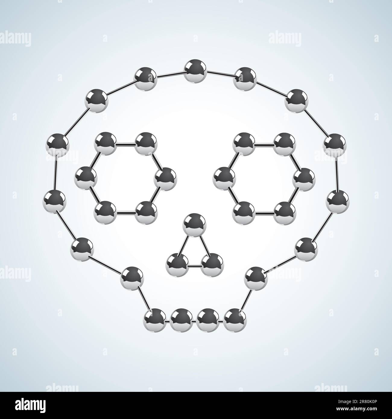 Illustration of the chemical structure in the shape of the skull Stock ...