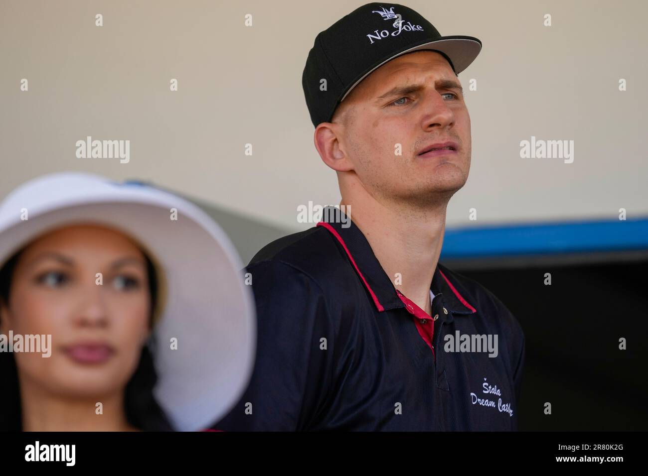 Denver Nuggets star Nikola Jokic watches a harness race at the ...