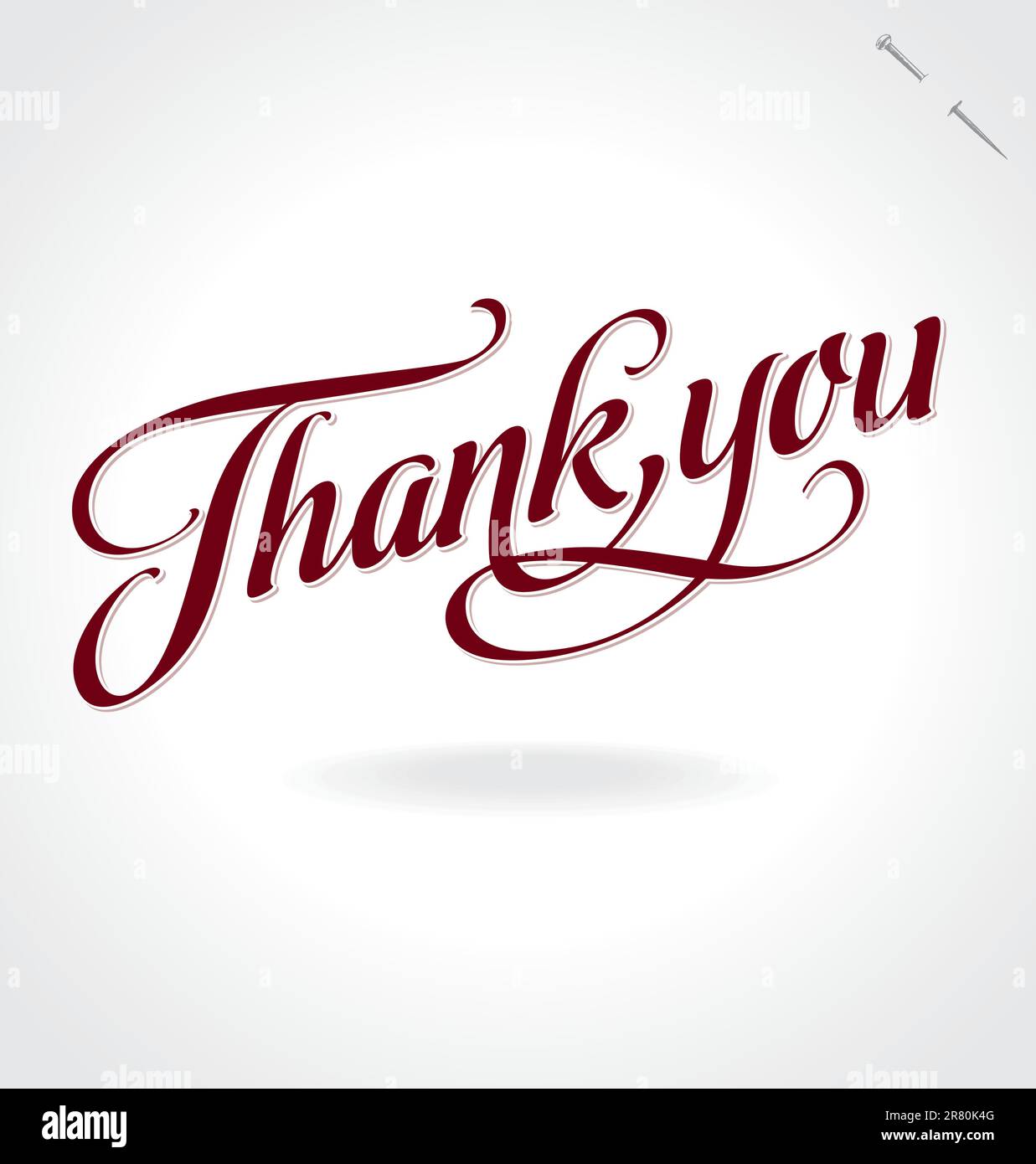 'thank you' hand lettering - handmade calligraphy; vector illustration ...