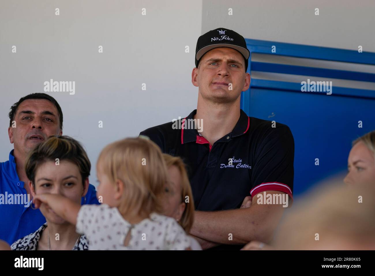 Denver Nuggets star Nikola Jokic watches a harness race at the ...