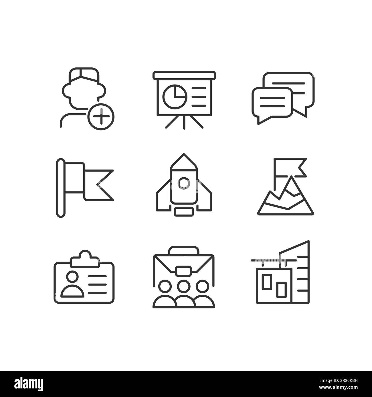 Career goals pixel perfect linear icons set Stock Vector Image & Art - Alamy
