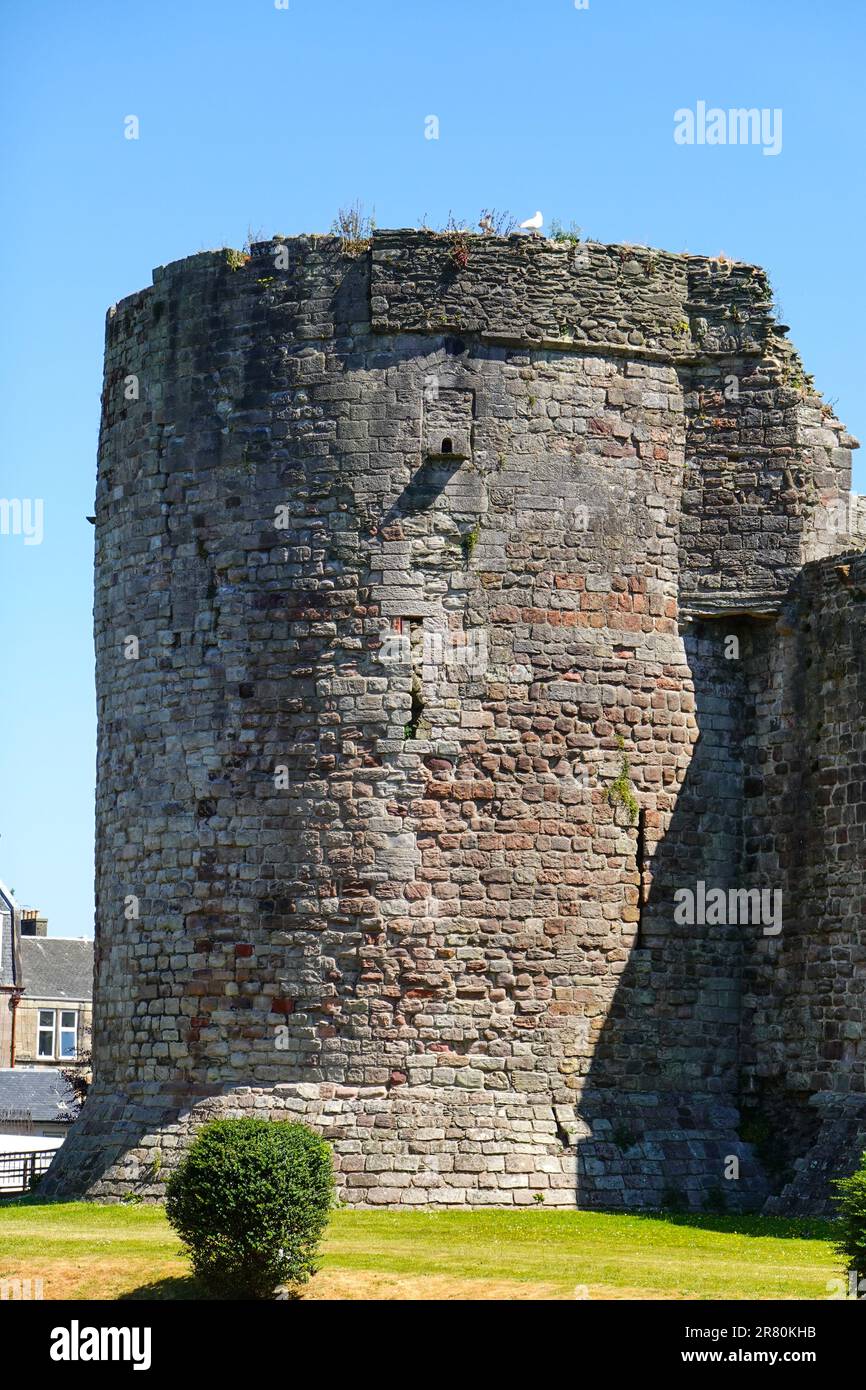 Rothesay Castle, 12th century, built on round mound with a moat and ...