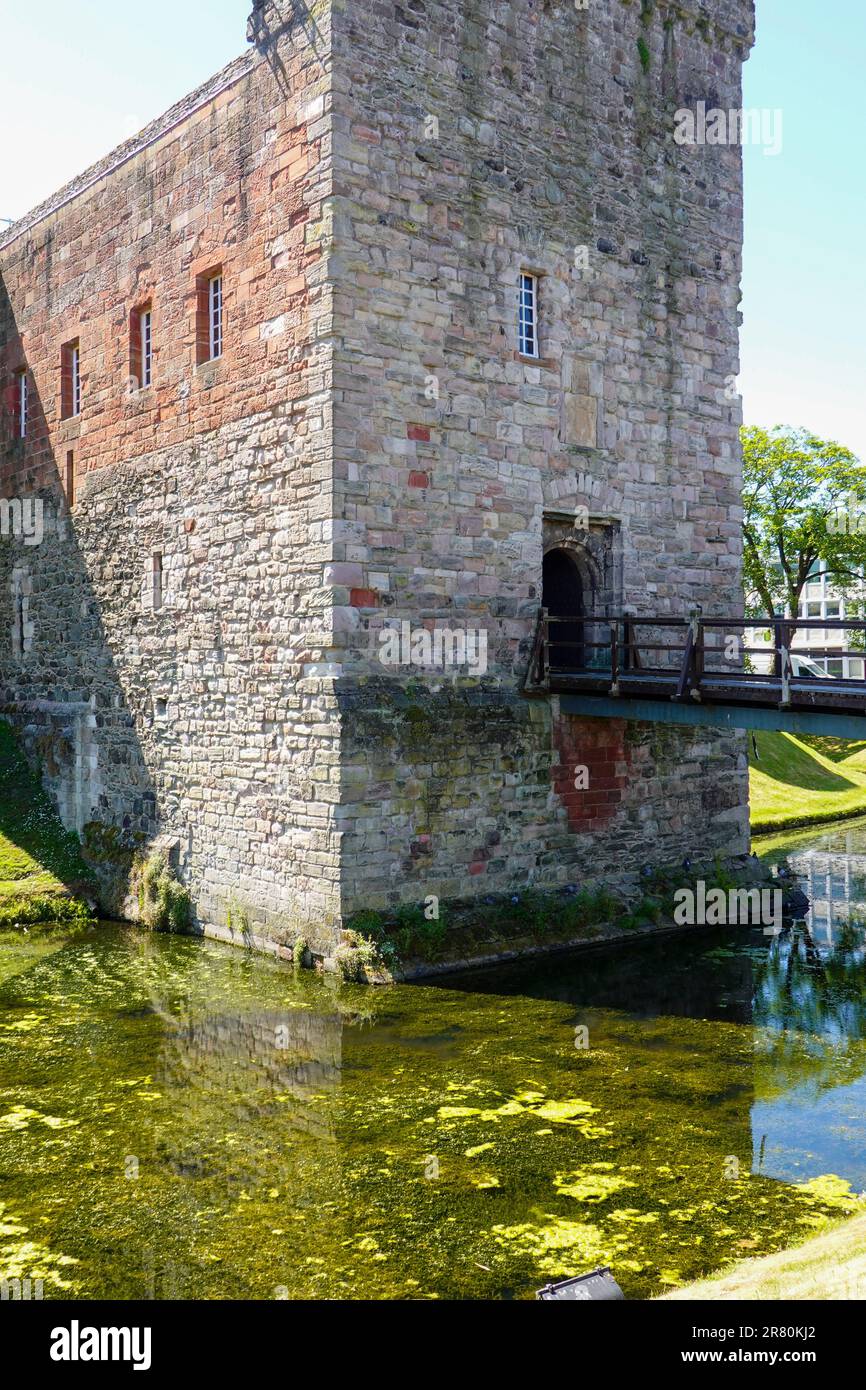 Rothesay Castle, 12th century, built on round mound with a moat and ...
