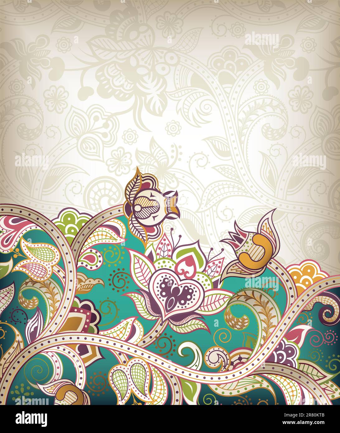 Illustration of abstract floral background in asia style Stock Vector ...