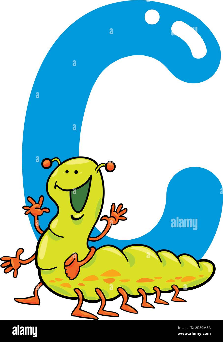 cartoon illustration of C letter for caterpillar Stock Vector Image ...