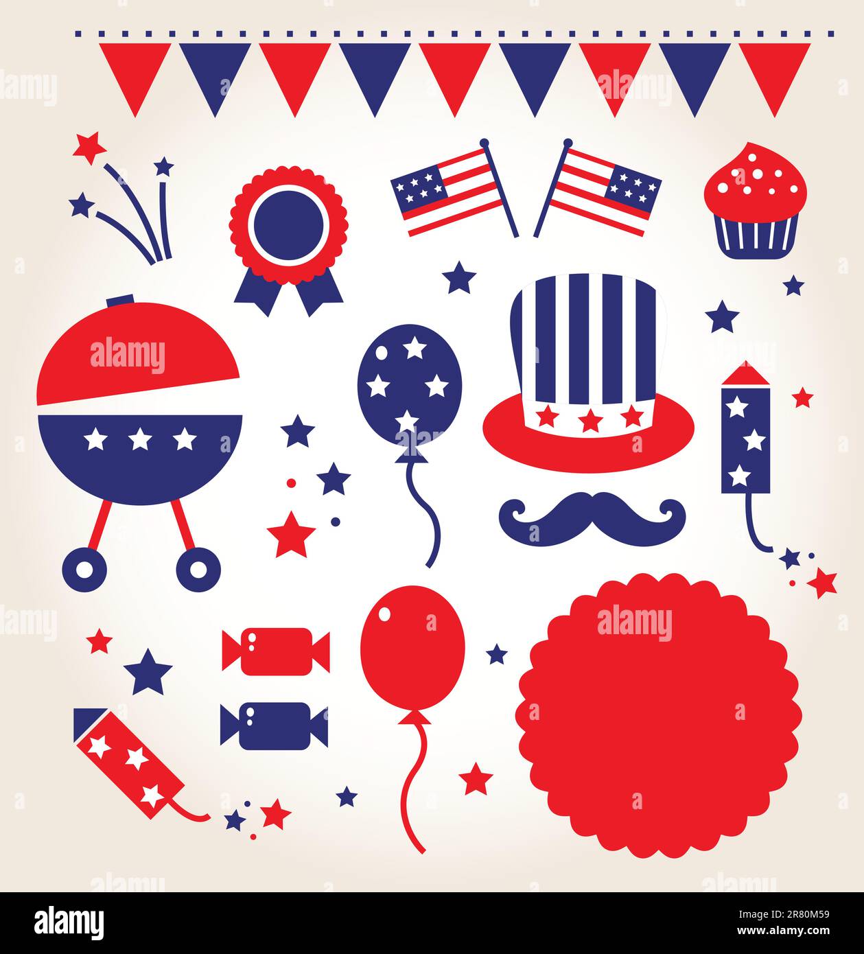 4th of July icon collection. Vector Illustration Stock Vector Image ...