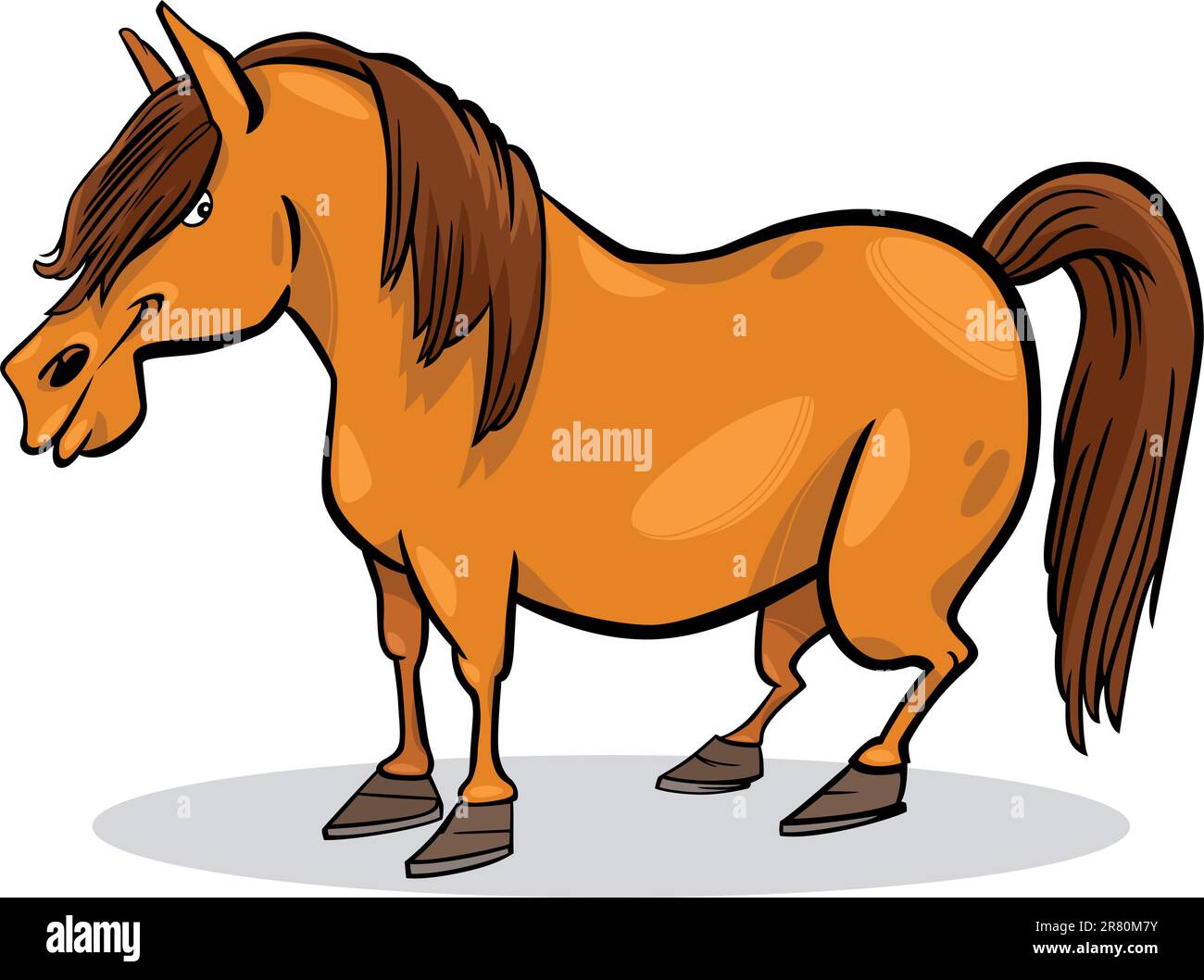 cartoon illustration of funny farm pony horse Stock Vector Image & Art ...
