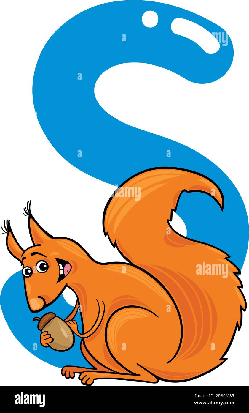 cartoon illustration of S letter for squirrel Stock Vector Image & Art ...