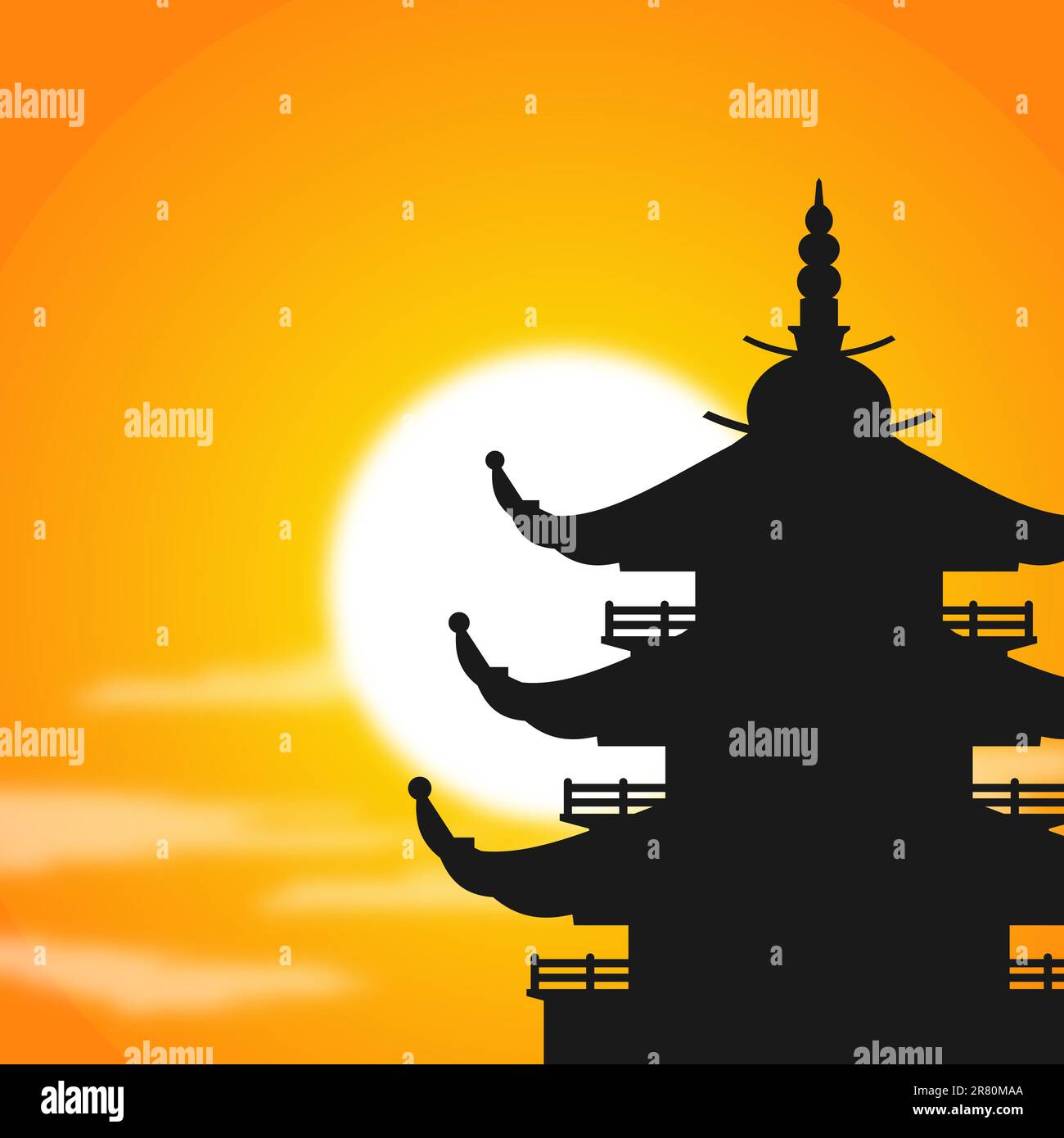 Southeast asian religious architecture Stock Vector Images - Alamy