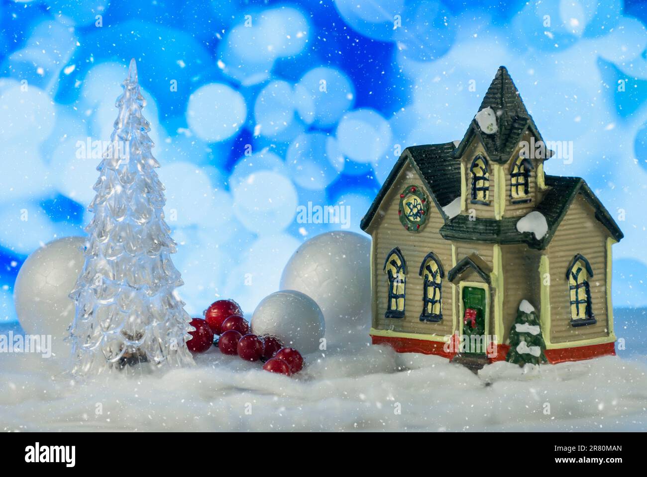 Small blue house santa claus hi-res stock photography and images - Alamy