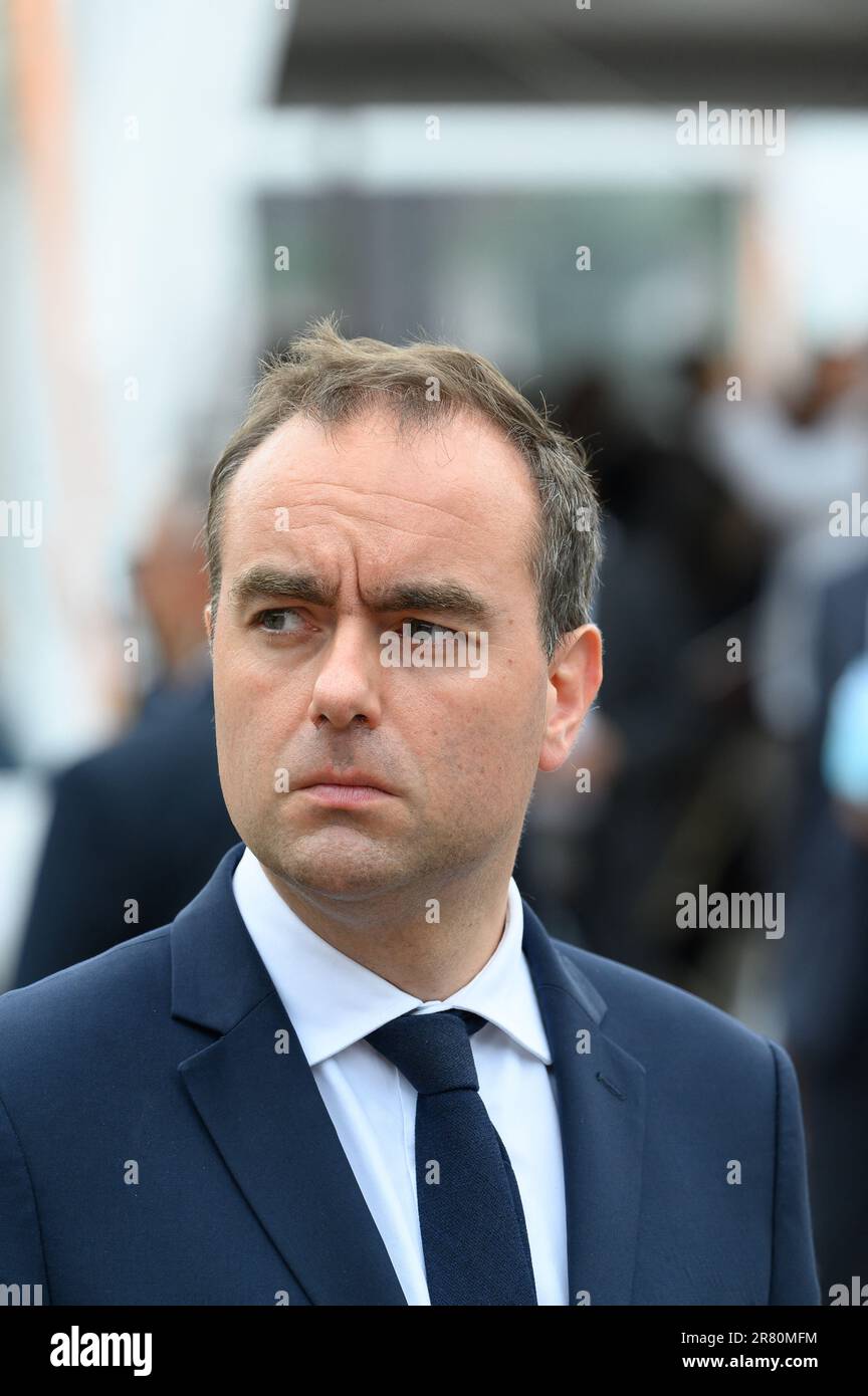 French Defence Minister Sebastien Lecornu during a ceremony ...