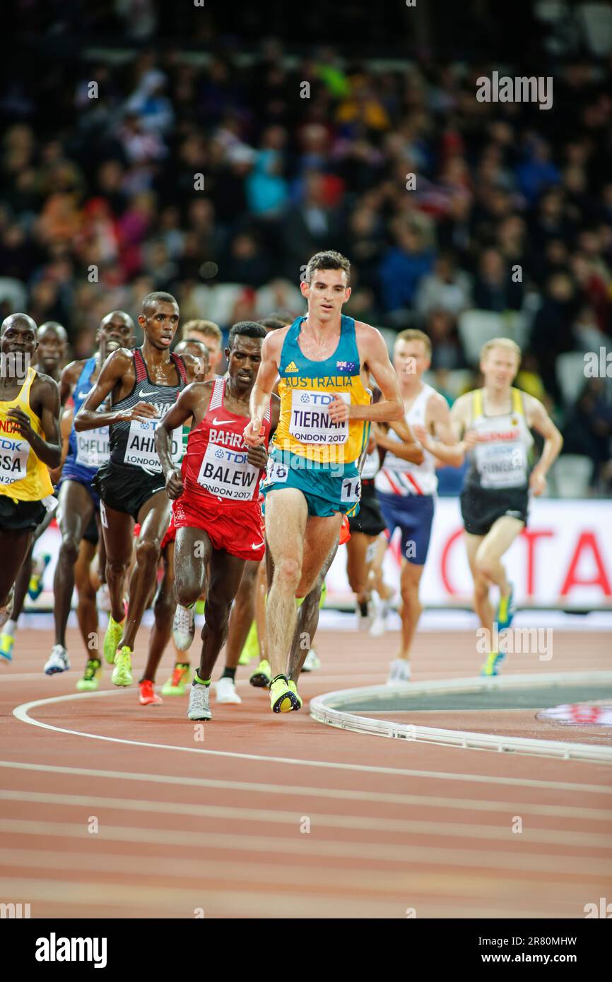 Patrick Tiernan participating in the 5000 m at the World Athletics ...